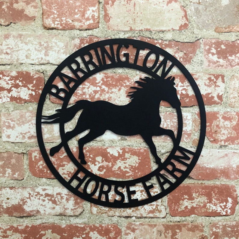 Personalized Horse Metal Sign, Housewarming Gift, Horseshoe Art ...