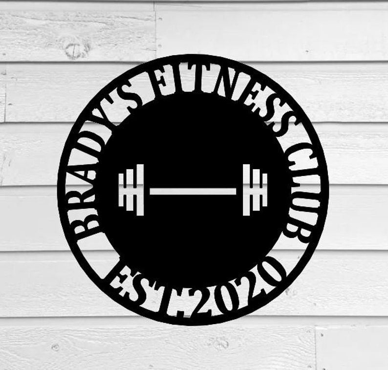 Gym Sign, Personalized Home Gym Sign, Custom Metal Gym Sign, Home Gym ...