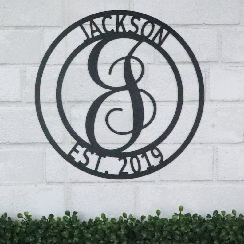 Personalized Family Name Metal Sign, Metal Wall Art, Housewarming Gift ...