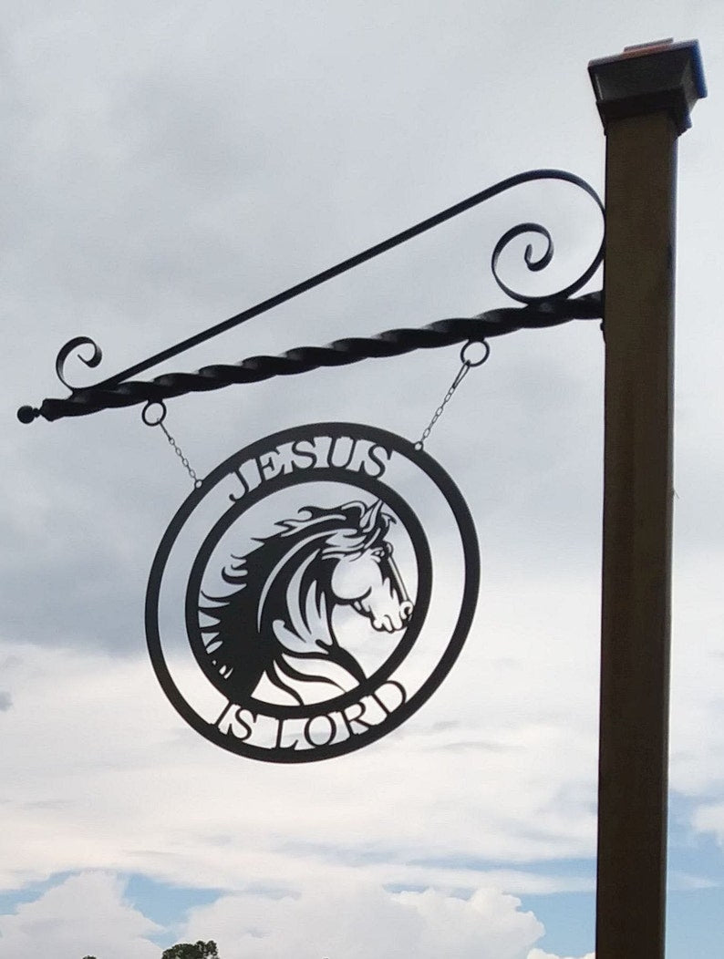 Majestic Horse Ranch Sign, Custom Metal Entrance Sign, | Nalaprint