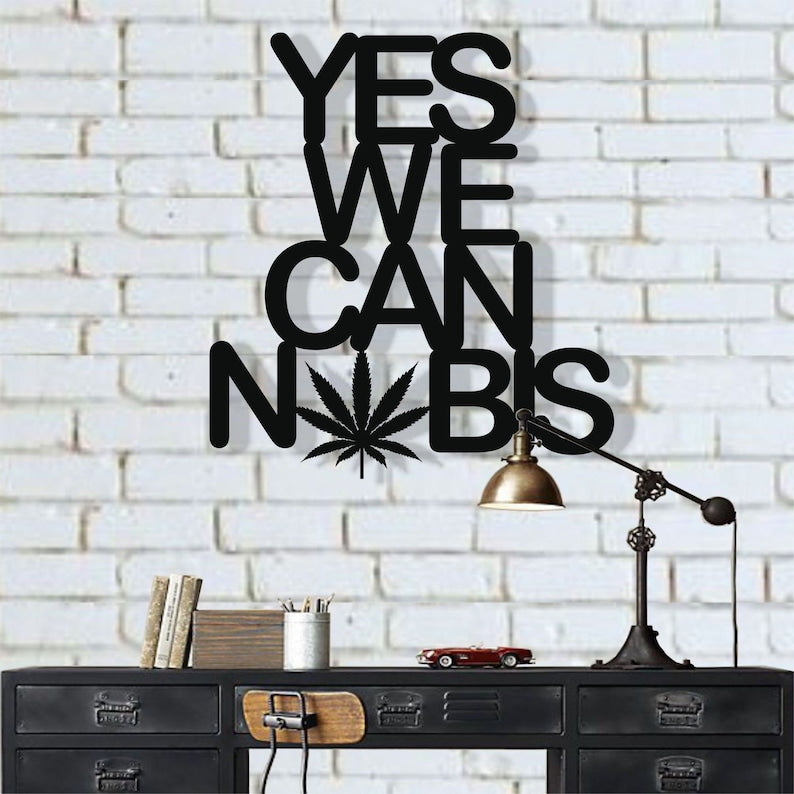 Metal Wall Decor, Cannabis Decor, Metal Wall Art, Home Living Room ...