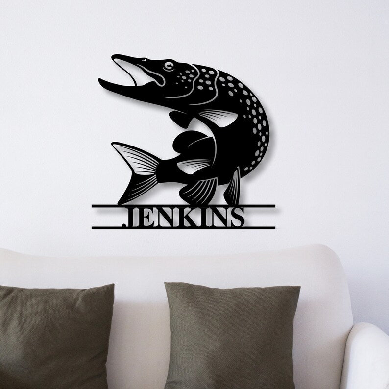 Custom Metal Fish Sign, Personalized Name Fish Sign, Gift For Fisherman ...