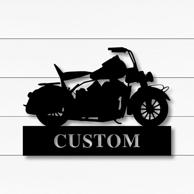 Personalized Metal Motorcycle Sign With Custom Name , | Nalaprint