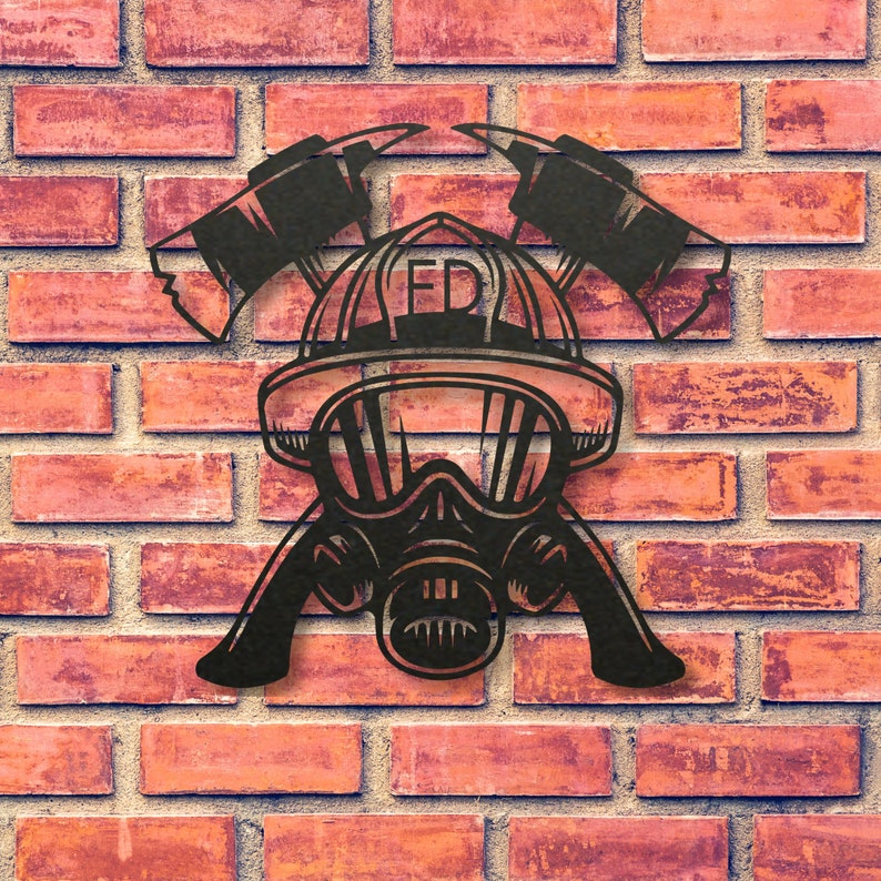 Metal Fire Fighter Sign, Metal Firefighter Sign, Father's Day, Outdoor ...