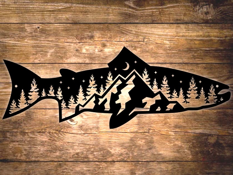 Trout Fish Metal Sign, Fishing Sign, Fish Sign, Summer Outdoor Yard ...