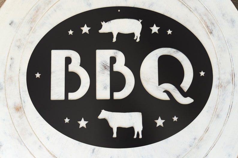 Bbq Sign, Metal Barbecue Sign, Custom Barbeque Sign, Vintage Style Bbq ...