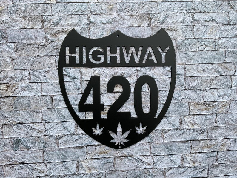 Highway 420 Metal Art - Metal Decor - Wall Art - Wall Decor - Lawn ...