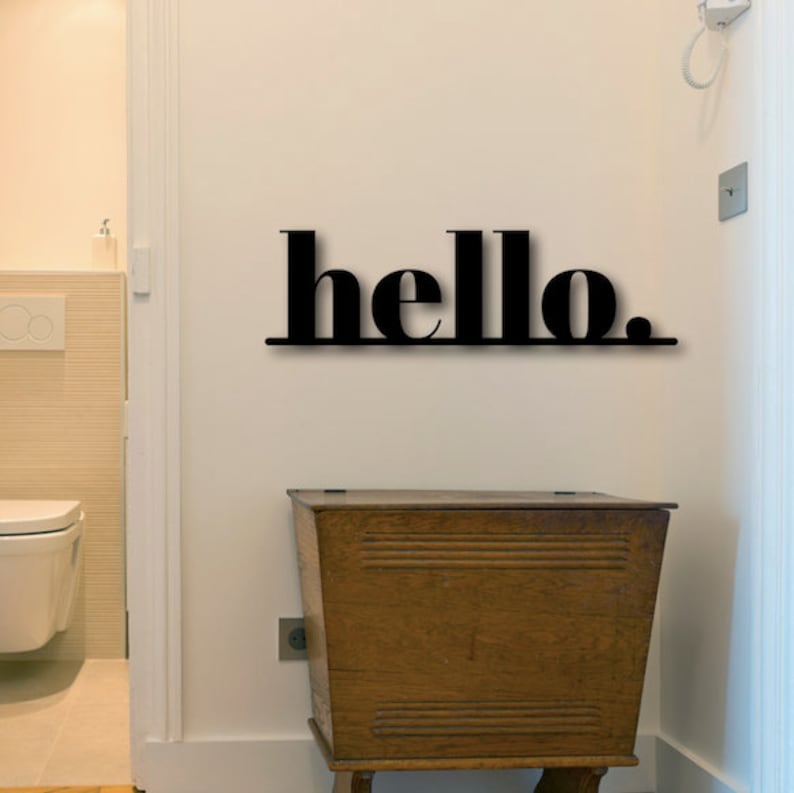 Metal Hello Sign, Front Door Decor, Hello Metal Wall Art Decor, Welcome ...