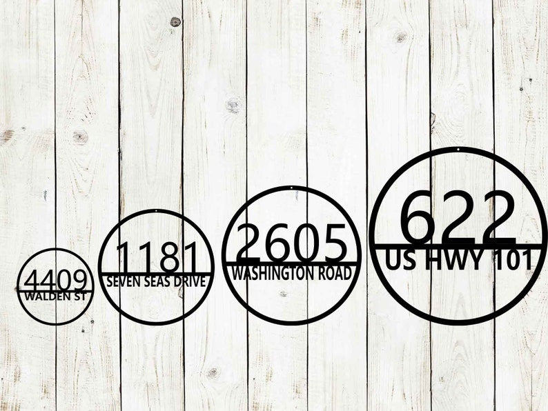 Circle Address Monogram Metal Sign, Custom Address Sign, Address Sign ...