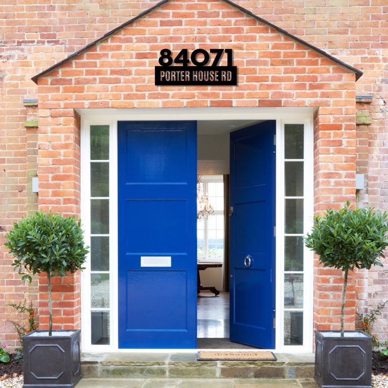 Modern Metal Address Plaque, Metal Home Address Sign, Personalized ...