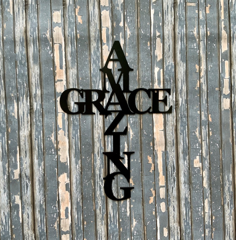 Amazing Grace Christain Metal Art - Spiritual Gift - Religous Home ...
