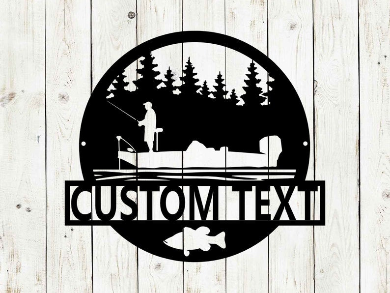 Fishing Custom Name Metal Sign, Fishing Sign, Bar Sign, Bass Fishing ...