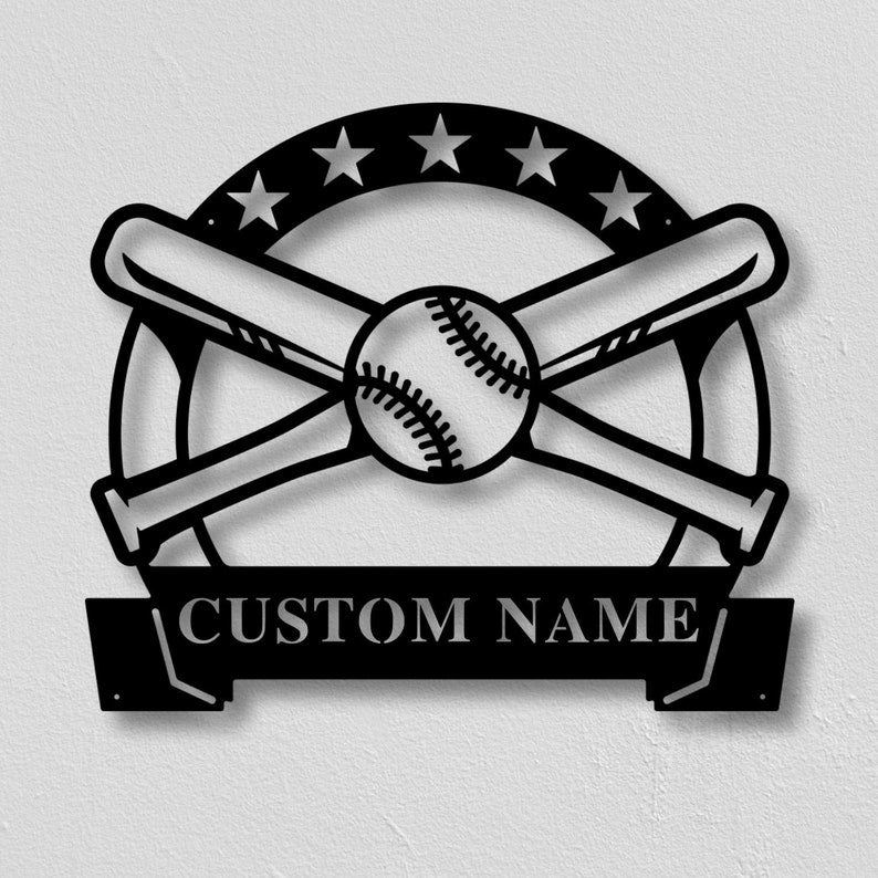 Custom Kids Baseball Sign, Metal Baseball Name Sign, Birthday Gift ...