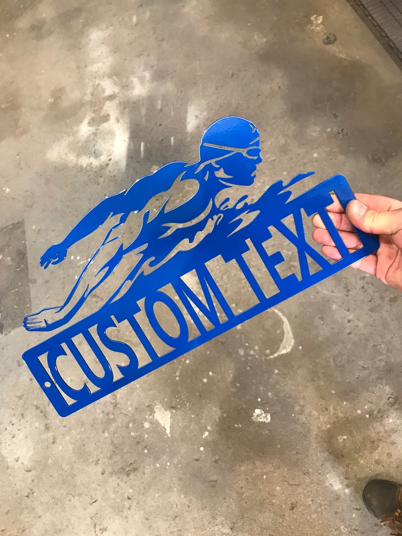 Swimming Male Custom Name Metal Sign, Kids Room Decor, Swimming, Swim ...