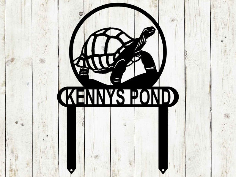 Turtle Custom Metal Sign, Personalized Sign, Outdoor Sign, Pond Sign ...