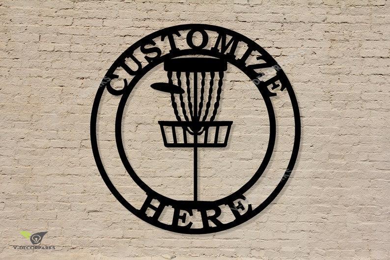 Customizable Metal Frisbee Golf Sign, Personalized Frisbee Golf ...