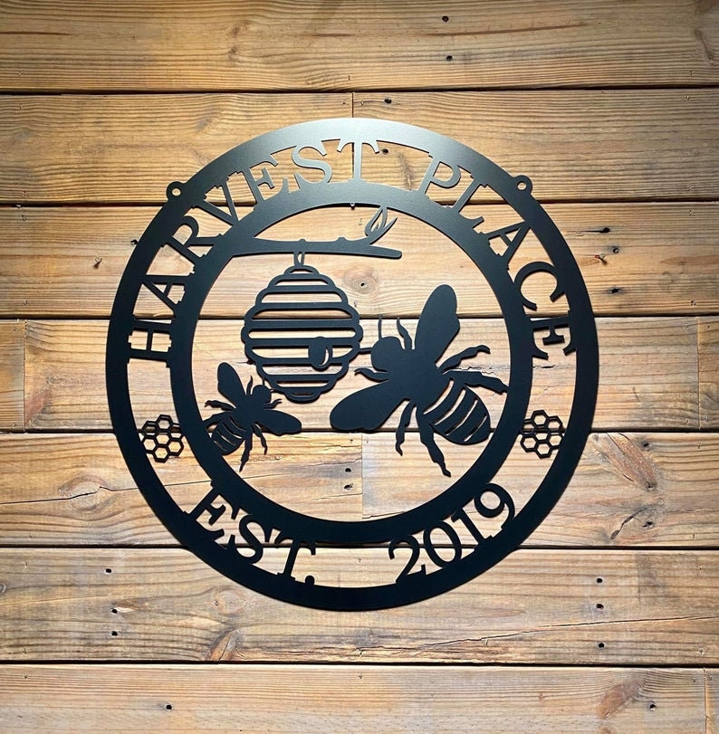 Honey Bee Sign Personalized, Custom Metal Sign,, Bee Sign, Gift For Bee ...