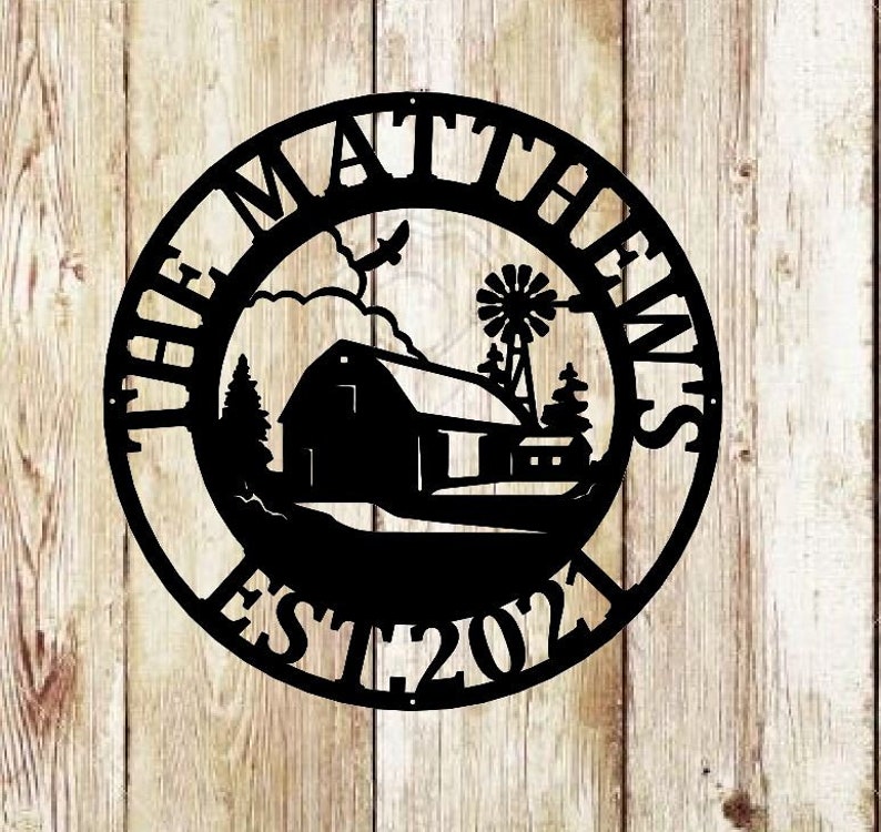 Metal Farm House Sign, Steel Barn Sign, Outdoor Monogram, Farm Sign ...