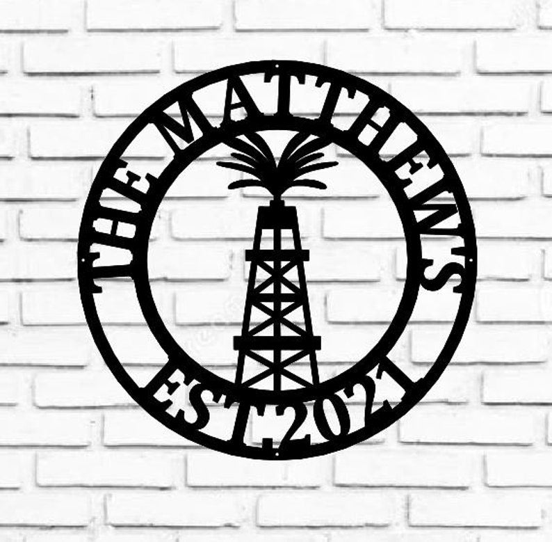 Personalized Metal Name Sign, Custom Oil Field Sign, Oil Rig Welcome ...