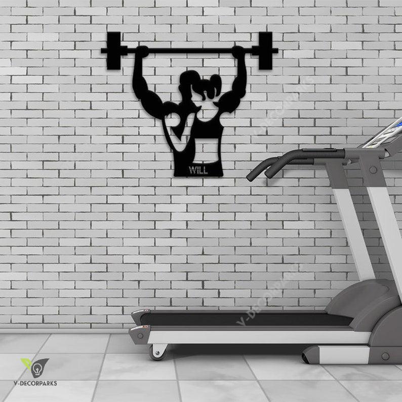Couple Gym Workout Metal Wall Art, Metal Wall Art For Gym, Gym Wall ...