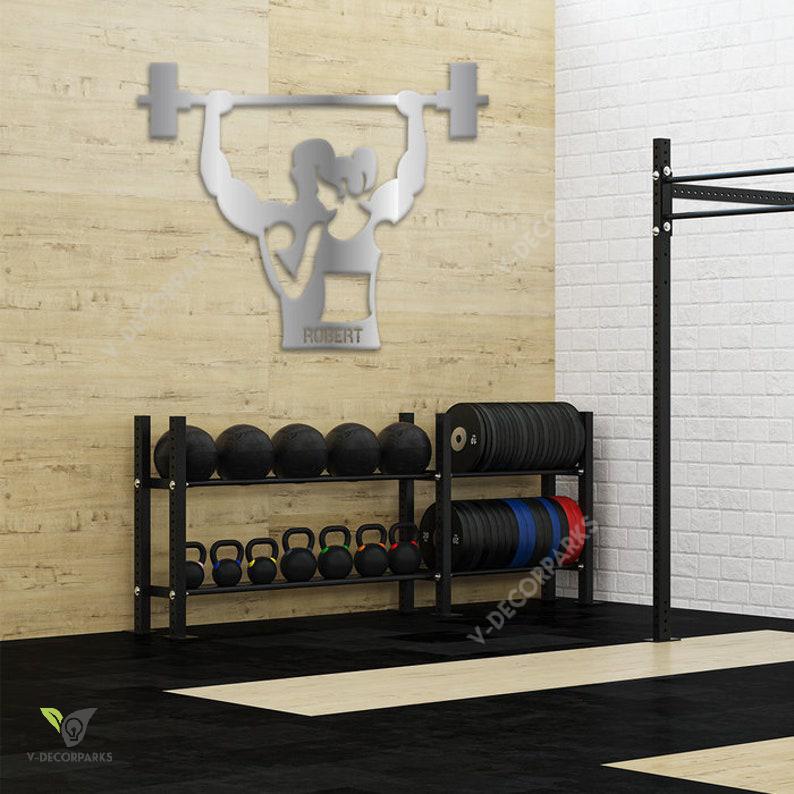 Couple Gym Workout Metal Wall Art, Metal Wall Art For Gym, Gym Wall ...