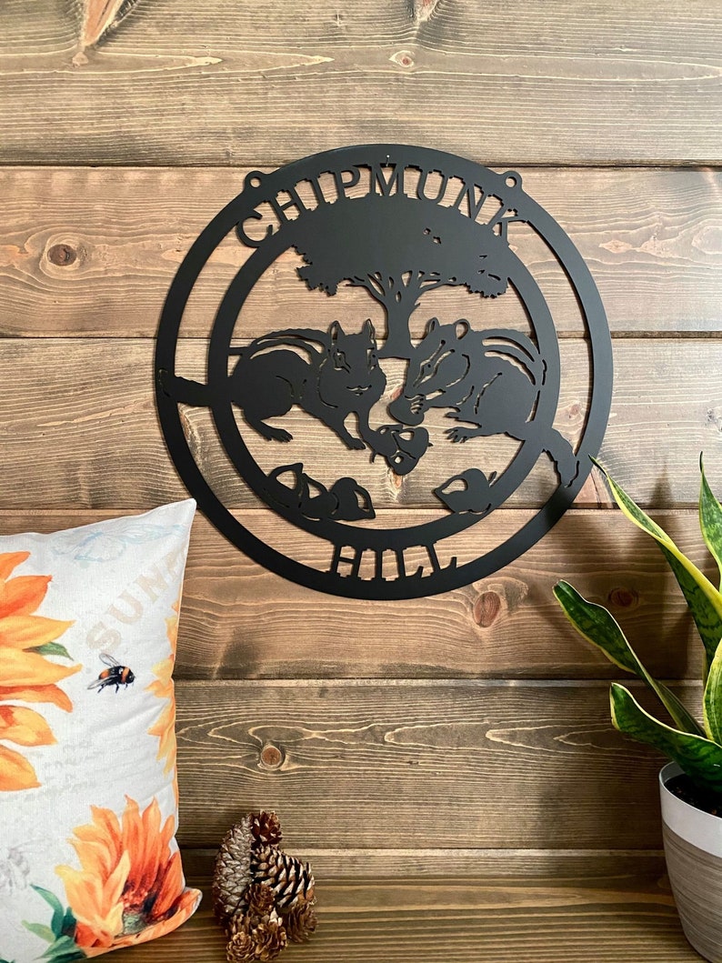 Personalized Chipmunk Sign, Last Name Established Sign, Woodland ...