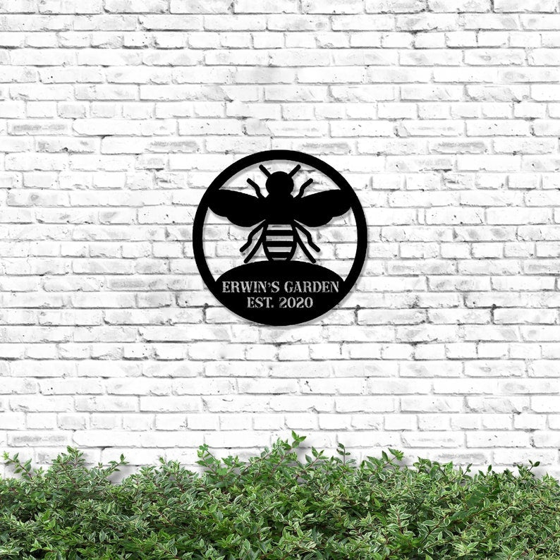 Bee Garden Laser Cut Metal Sign, Bee Keepers Metal Wall Art ...