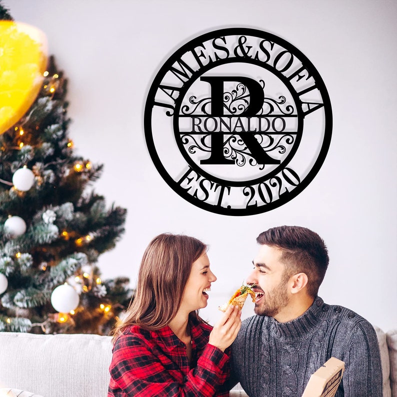 Personalized Family Name Sign Custom Last Name Sign Monogram Letters ...