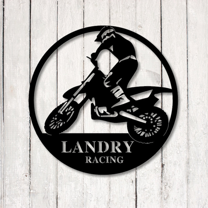 Personalized Dirtbike Sign, Custom Metal Sign, Gift For Dad ...