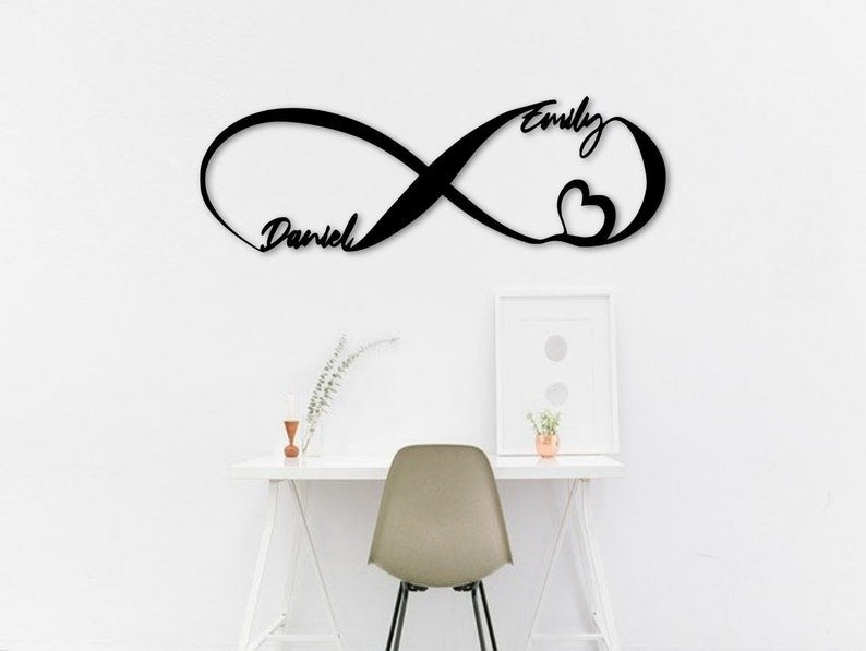 Custom Infinity Heart Metal Sign, Infinity Heart Wall Decor | Nalaprint