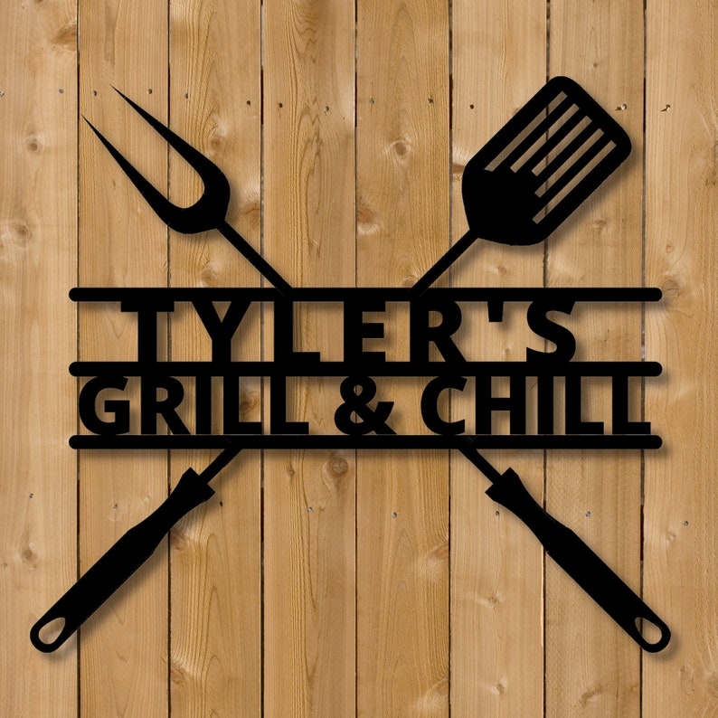 Custom Metal Grill Sign, Family Bbq Metal Sign, Personalized Man Sign ...