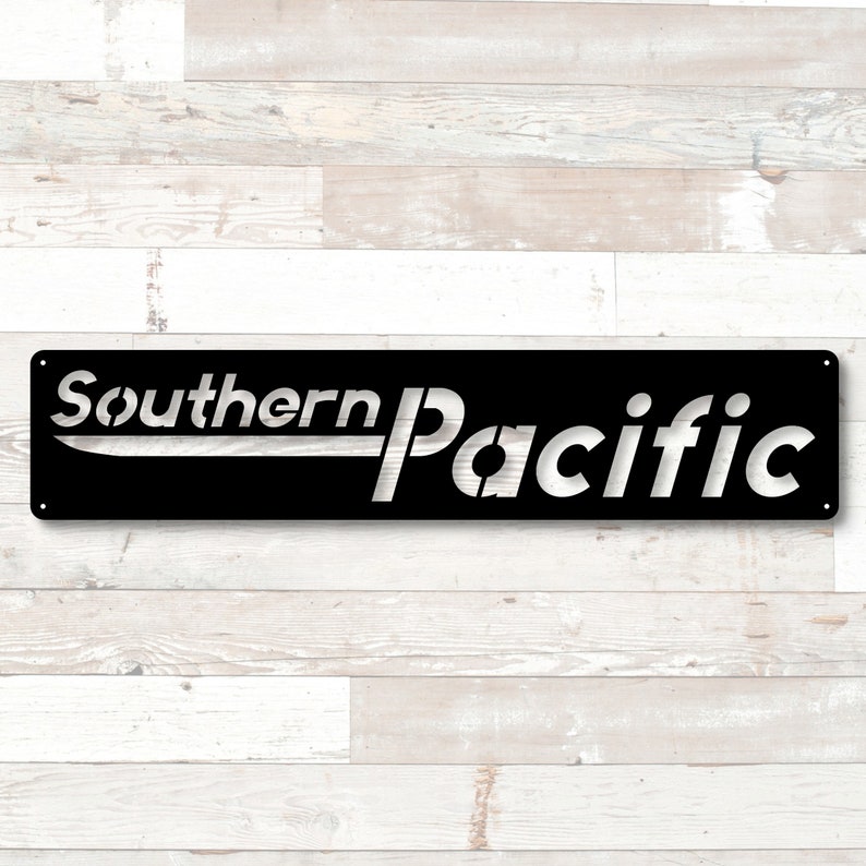 Southern Pacific Logo, Metal Sign, Speed Lettering Logo, Train Logo ...