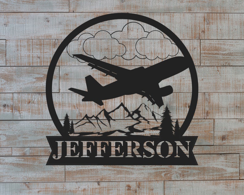 Personalized Airplane Metal Sign, Aviation Metal Sign, Airplane Hangar ...