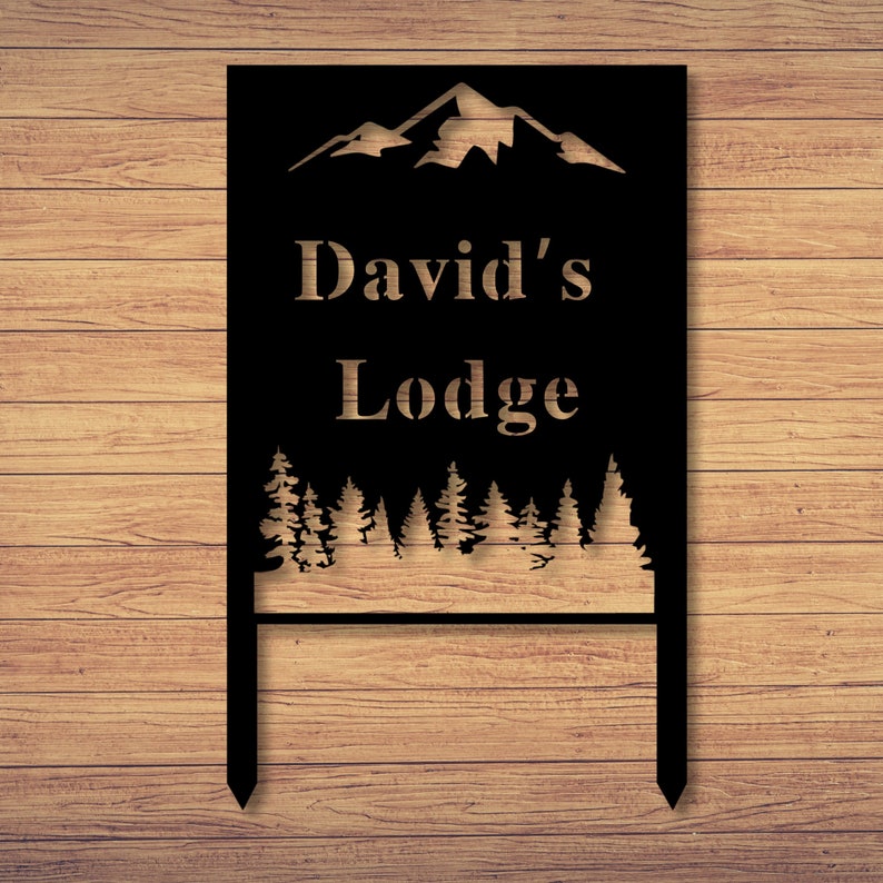 Custom Cabin Sign, Metal Address Sign, Mountain Home Sign, Outdoor ...