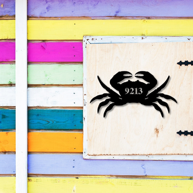 Custom Crab Sign, Metal Fish Sign, Personalized Name Crab Sign, Crab ...