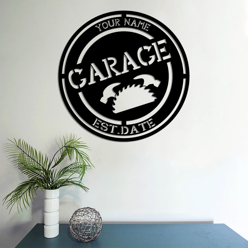 Personalized Garage Metal Wall, Dad Workshop Metal Wall Art, Man Cave ...