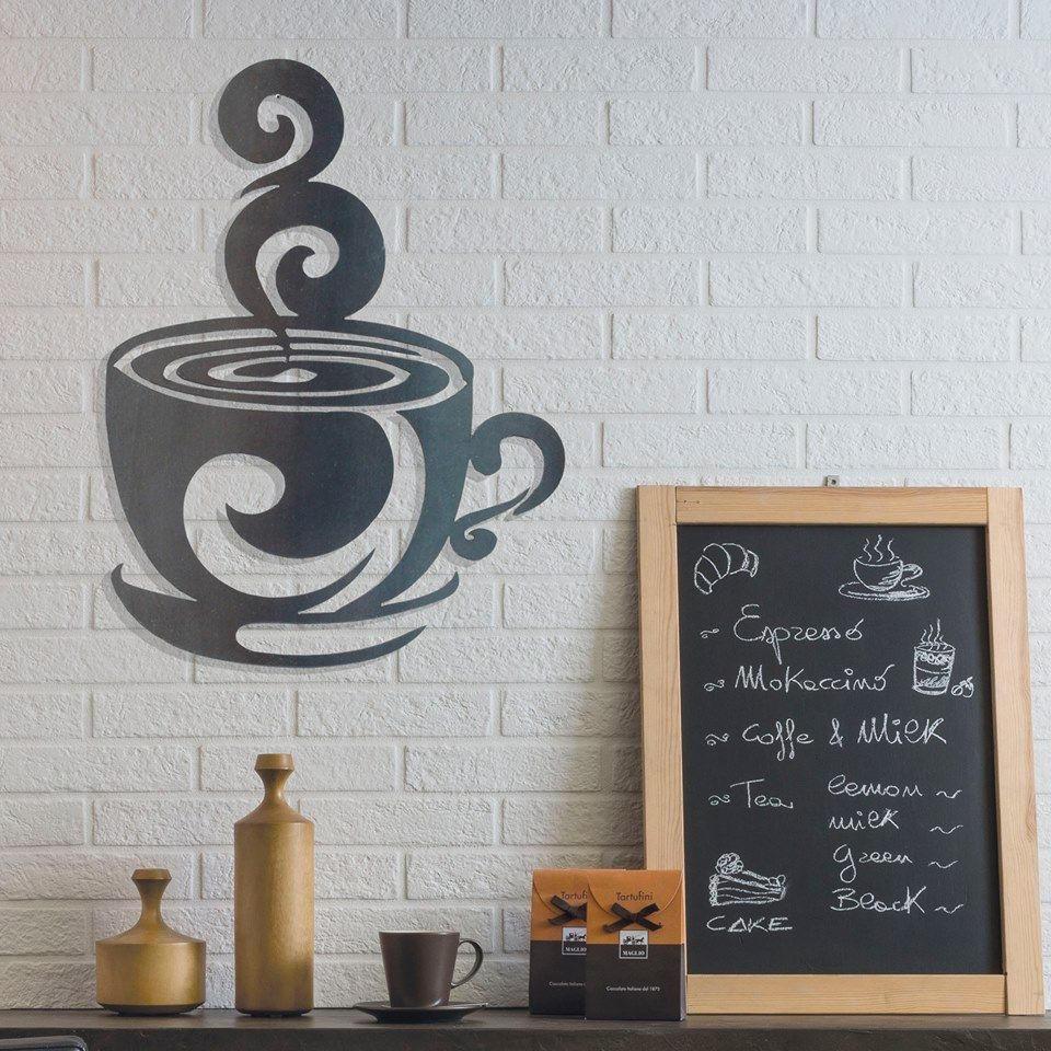 Coffee Cup Metal Wall Art, Coffee Sign, Coffee Bar Sign, Metal Coffee ...