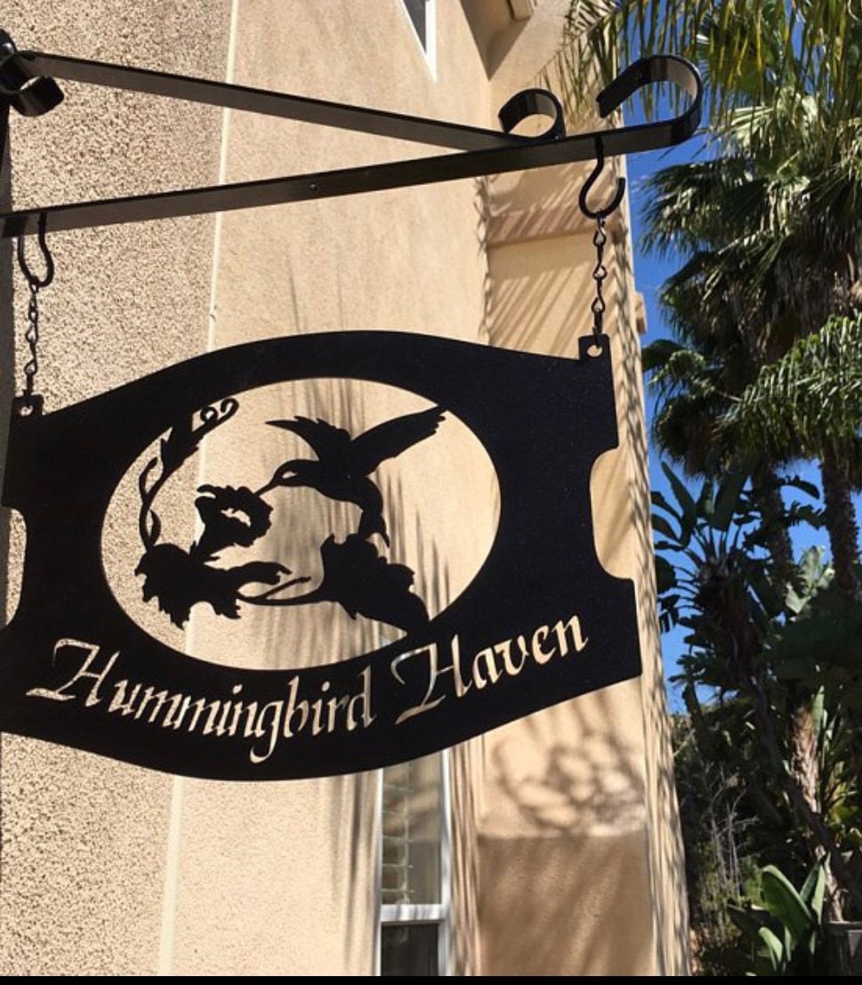 Metal Hummingbird Sign With Your Name, Metal Wall Art, Metal House Sign ...