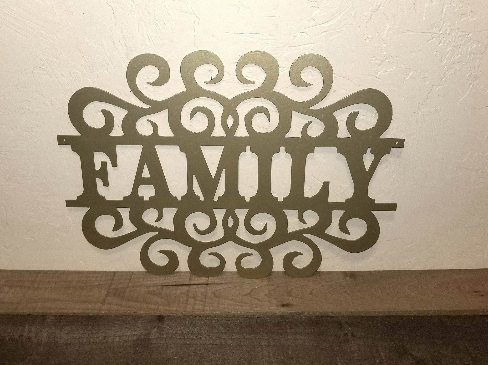 Family Metal Word Art With Scrolls,metal Family Sign, Gallery Wall ...