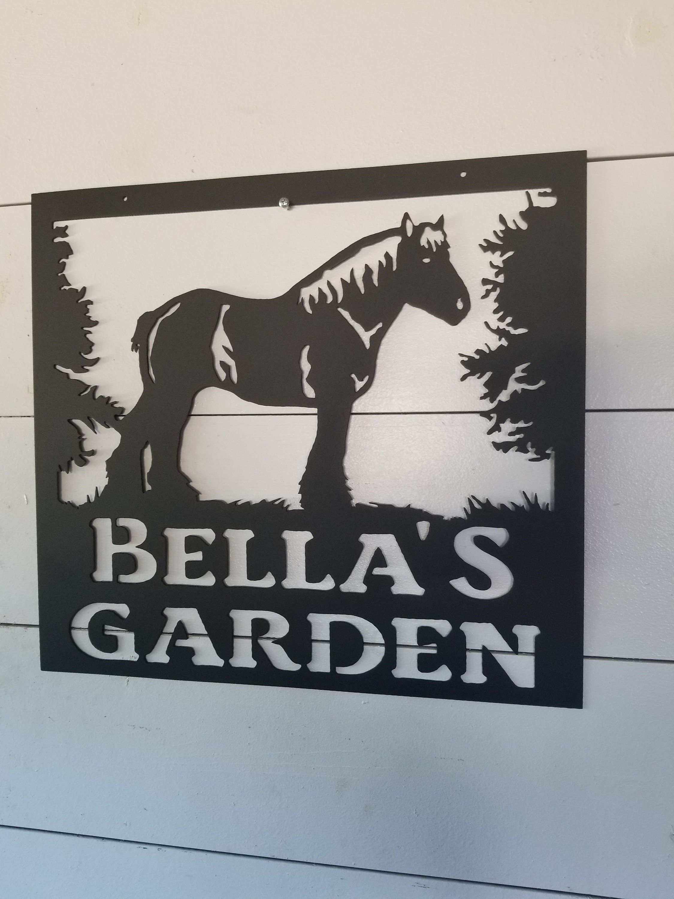 Metal Draft Horse Sign, Indoor Or Outdoor Metal Draft Horse Sign ...