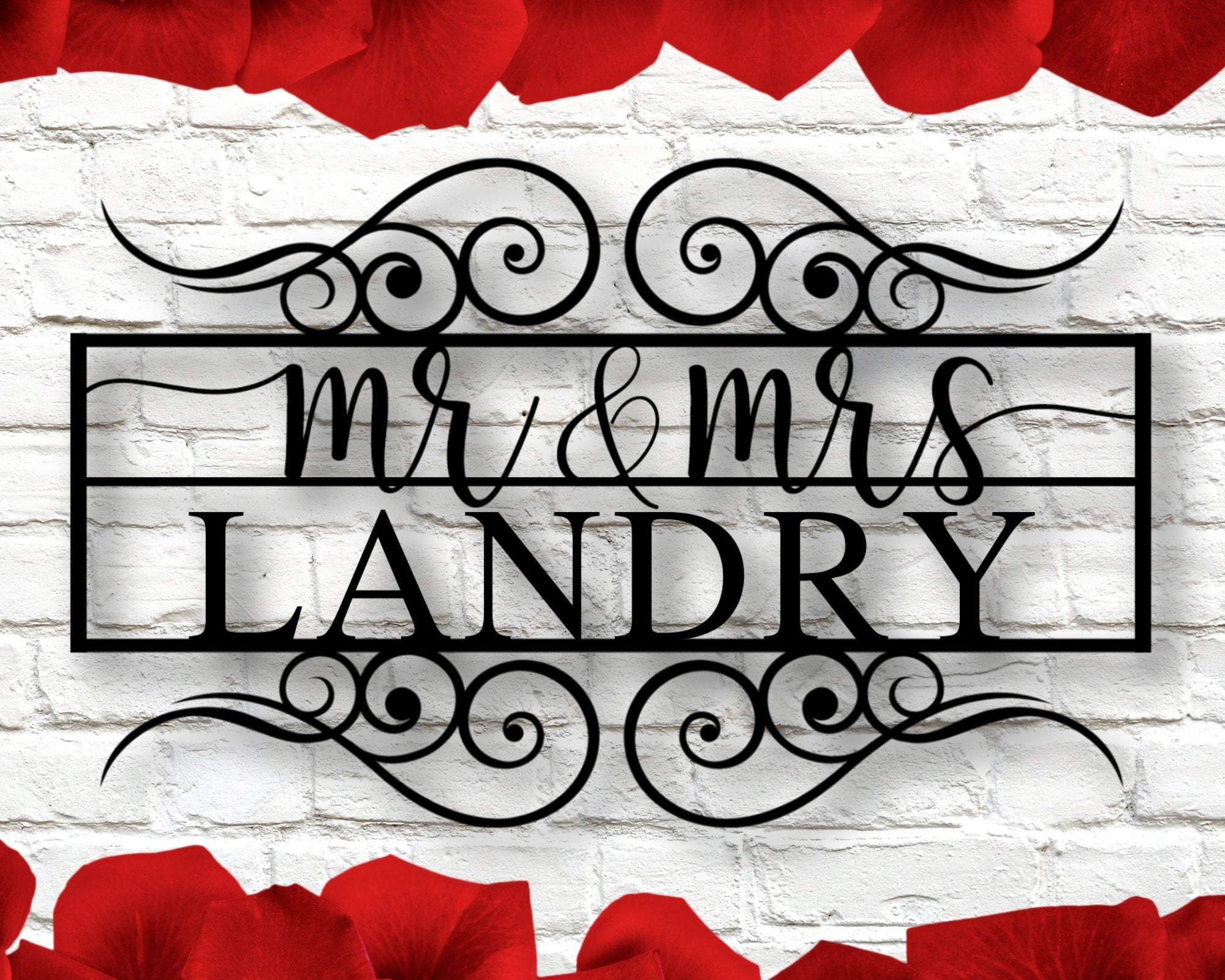 Mr And Mrs Name Signs, Metal Sign For Wedding, Last Name Sign, Wedding ...