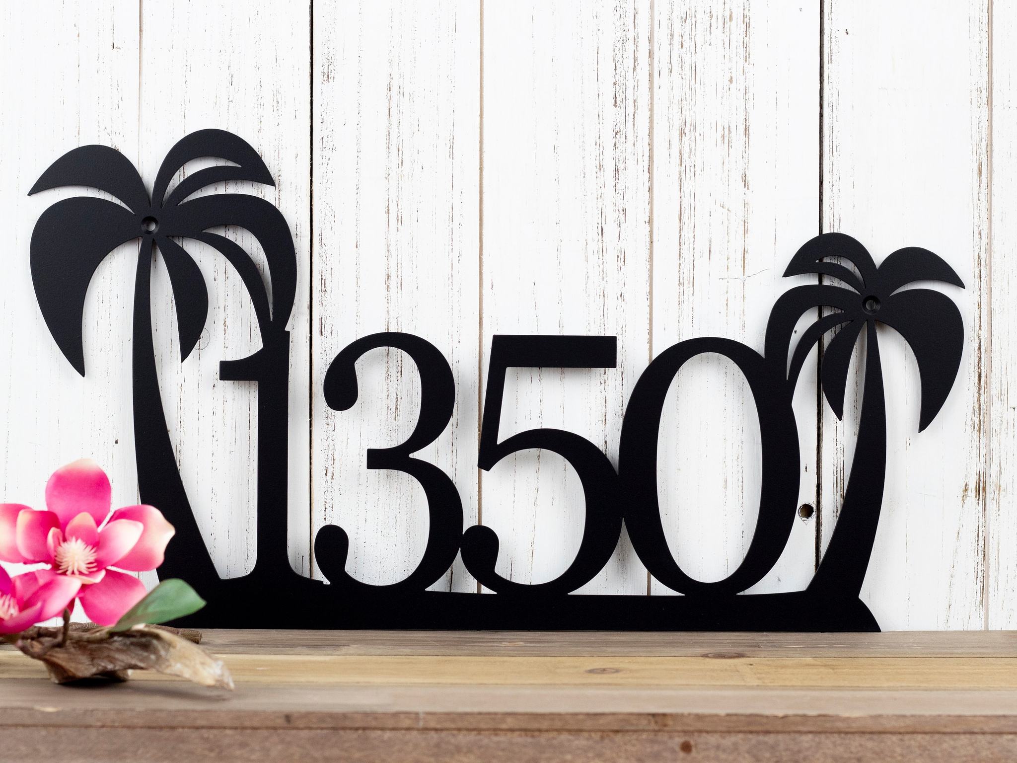 Palm Tree House Number Metal Sign, Address Plaque, Outdoor House Number ...