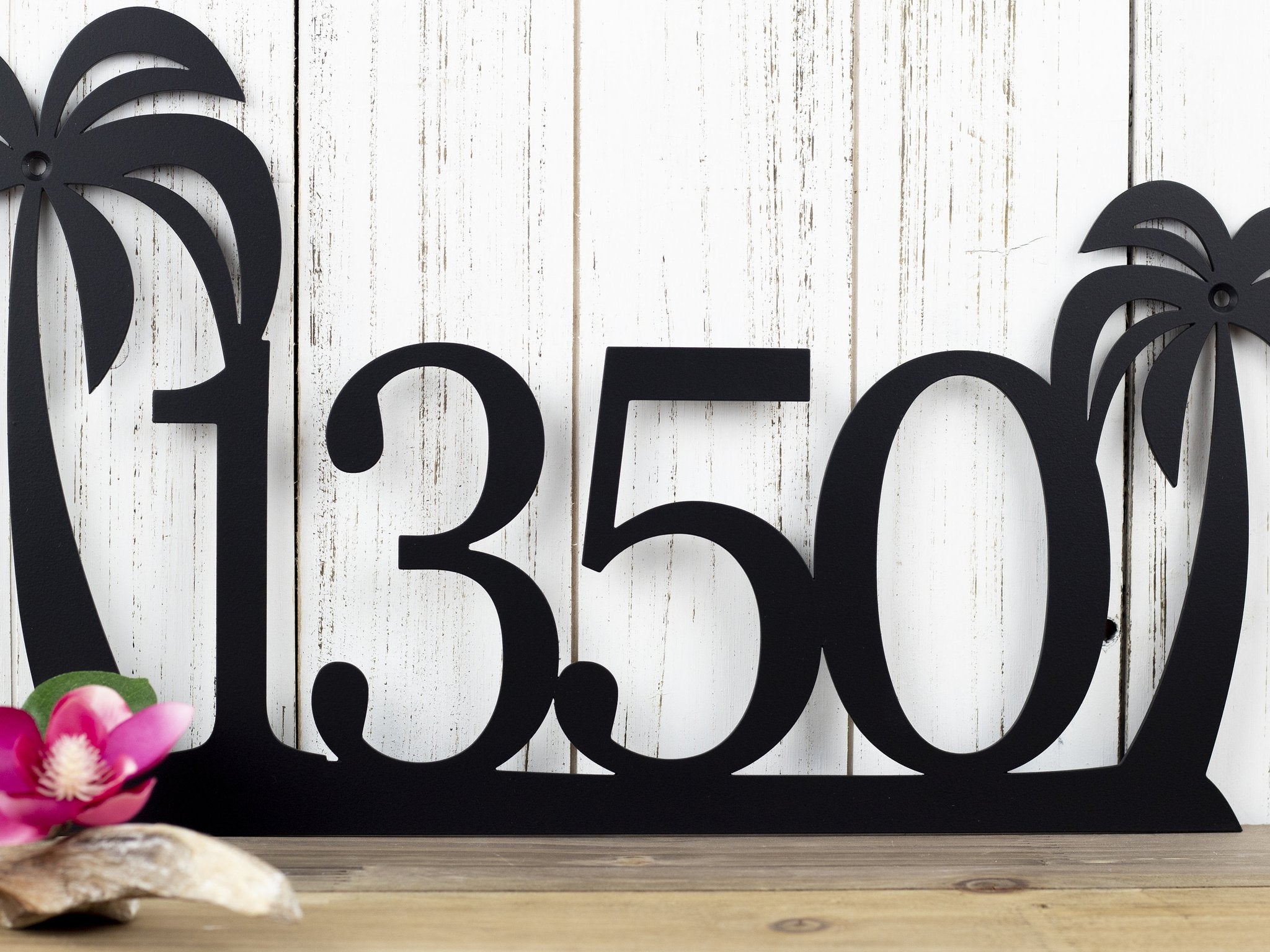 Palm Tree House Number Metal Sign, Address Plaque, Outdoor House Number ...