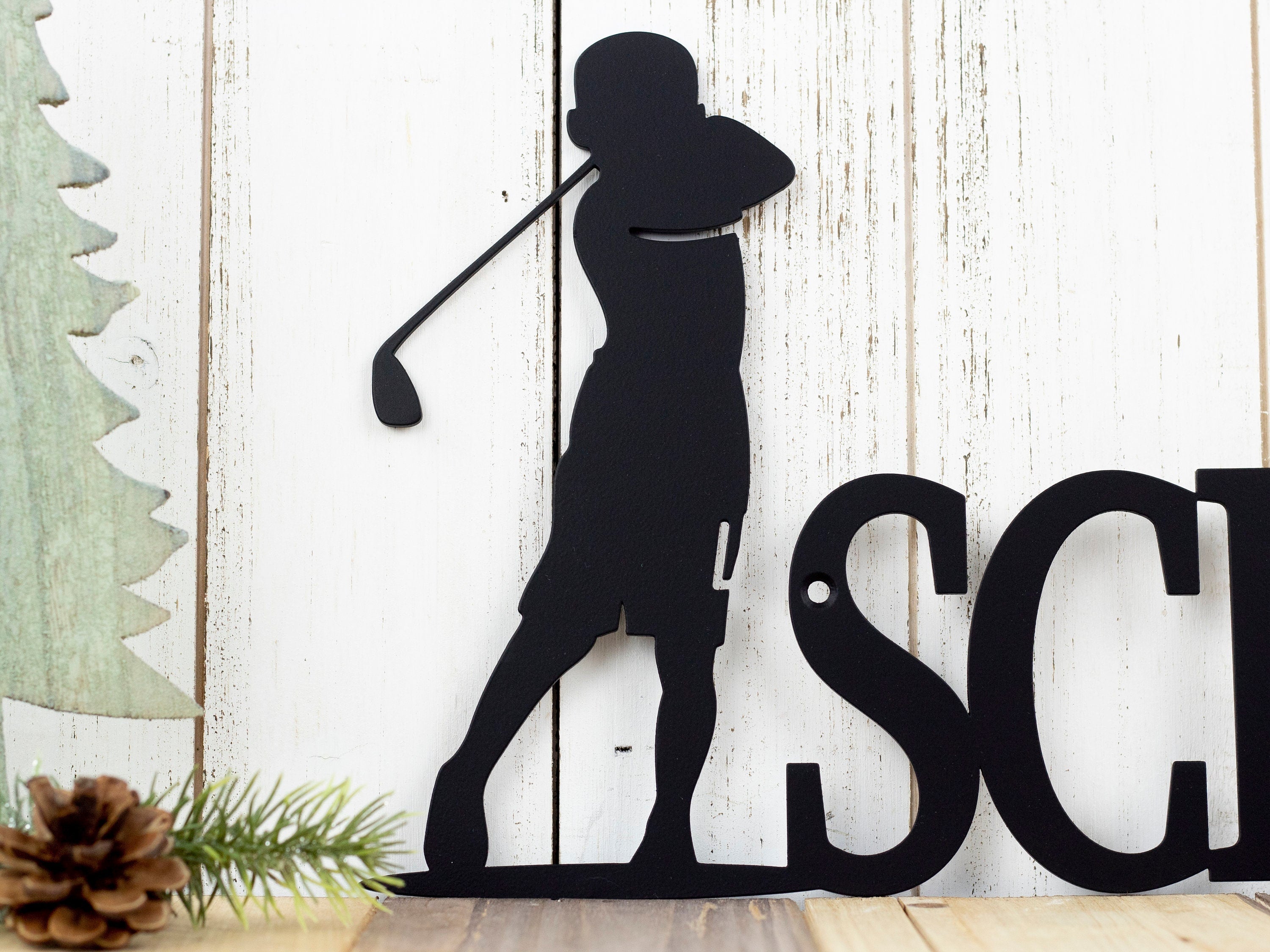 Personalized Golf Name Sign, Boy Golfer, Metal Wall Art, Golf Sign ...