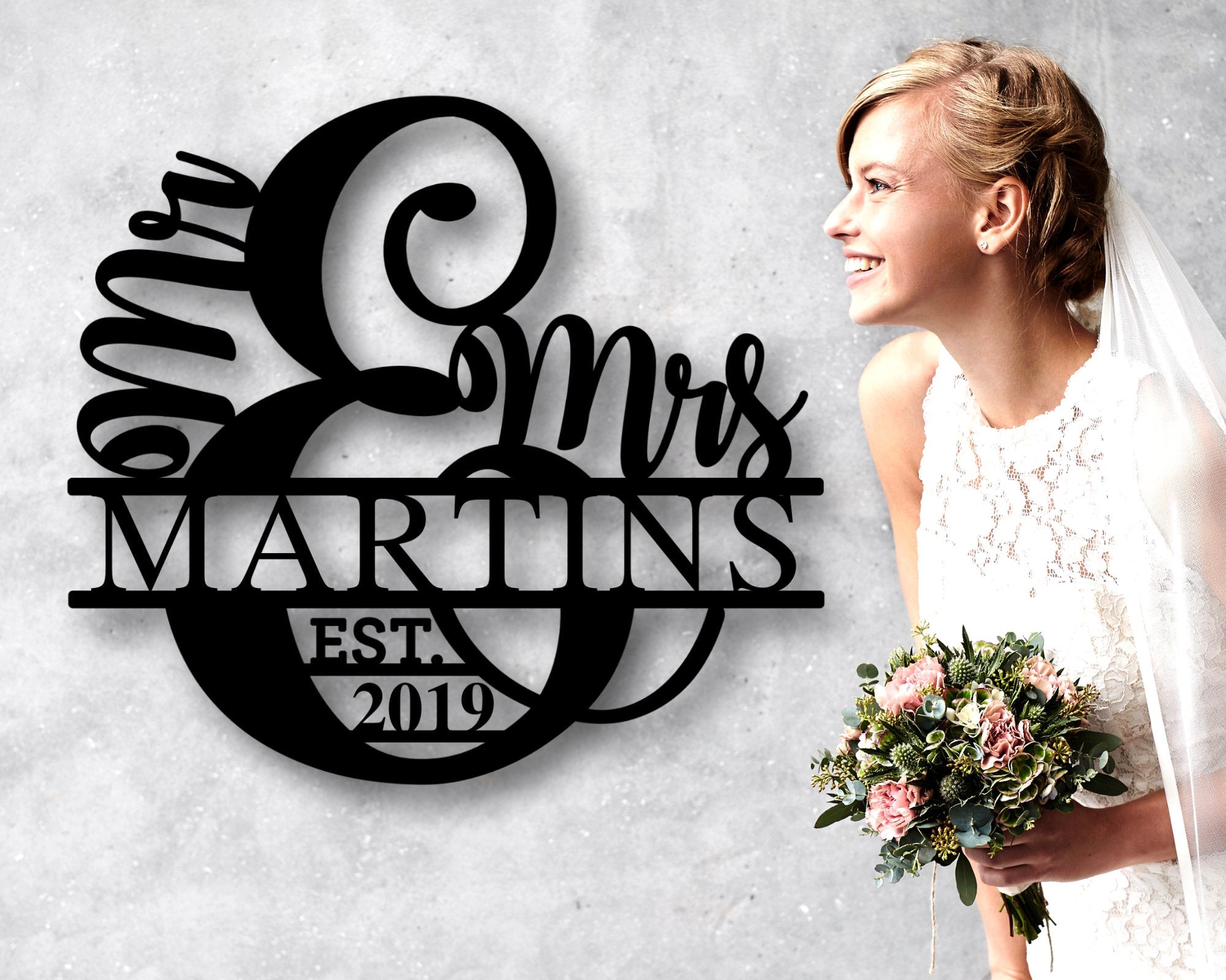 Personalized Wedding Family Name Sign, Sweetheart Table Name Sign, Mr ...