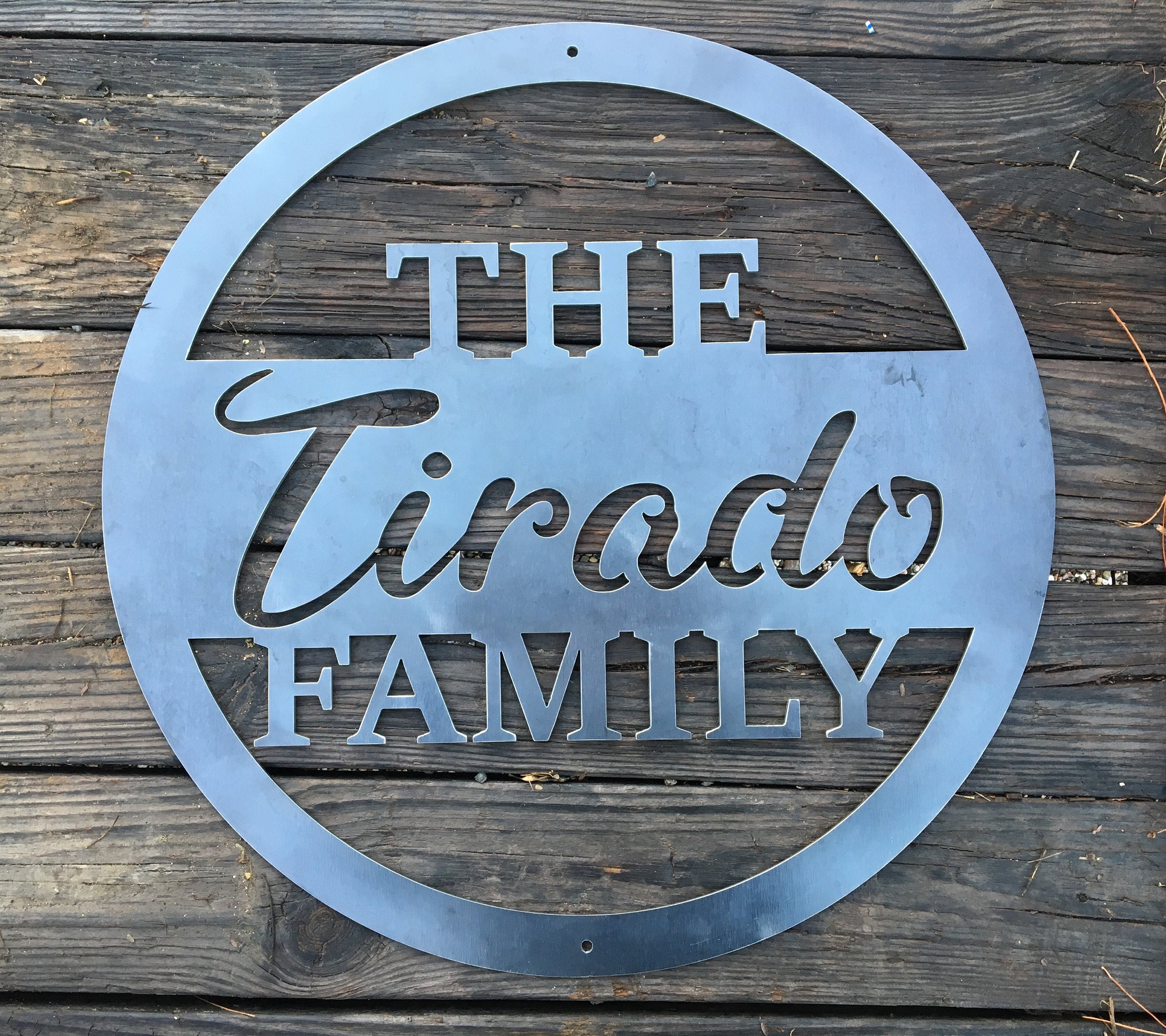 Personalized Family Name Monogrammed Metal Sign, Last Name Sign, Metal ...