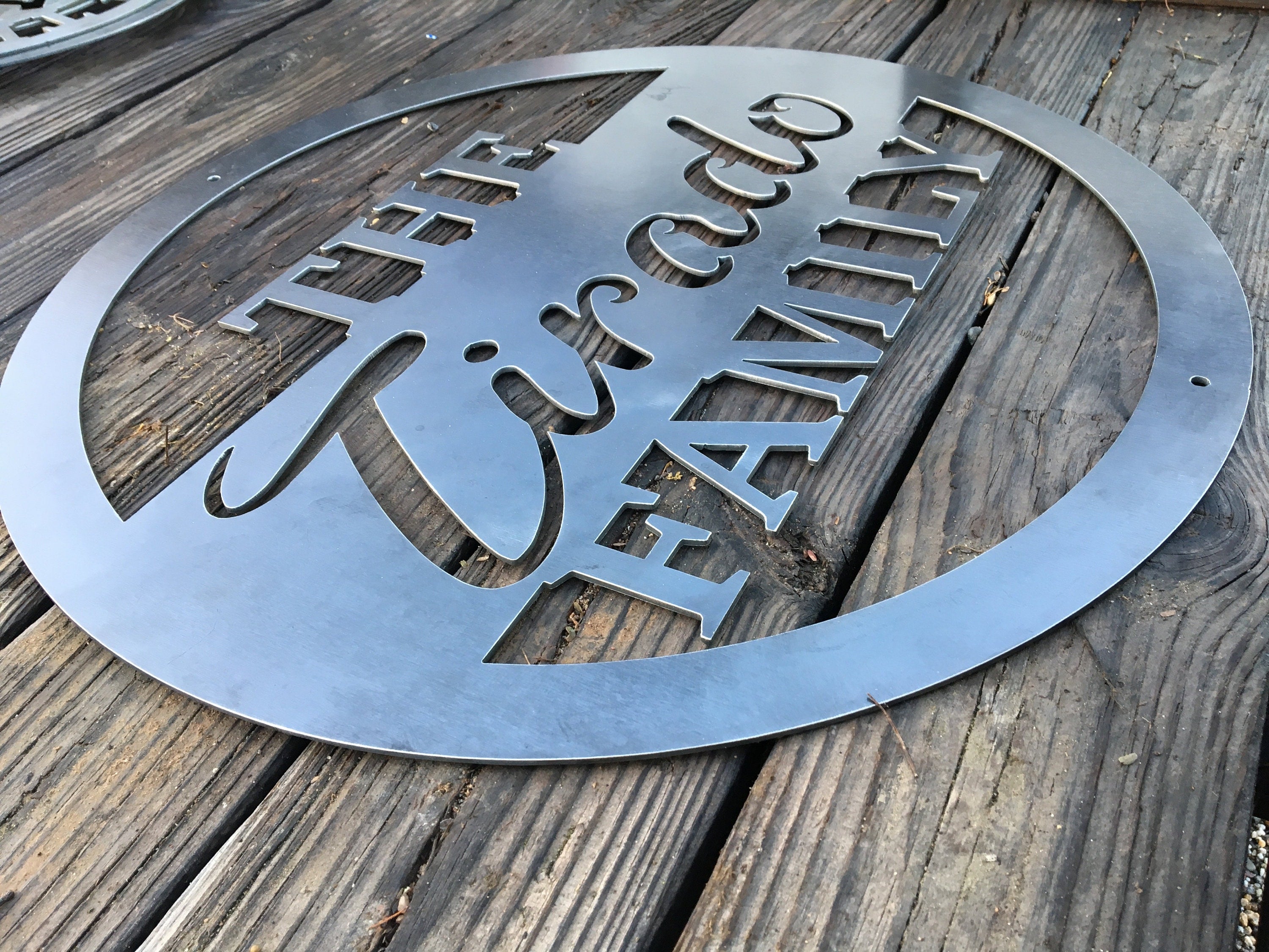 Personalized Family Name Monogrammed Metal Sign, Last Name Sign, Metal ...