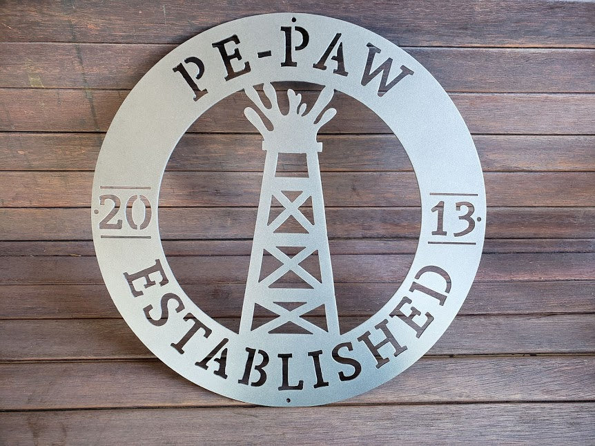 Oil Drilling Rig Sign, Oilfield Decor, Metal Wall Art, Pump Jack ...