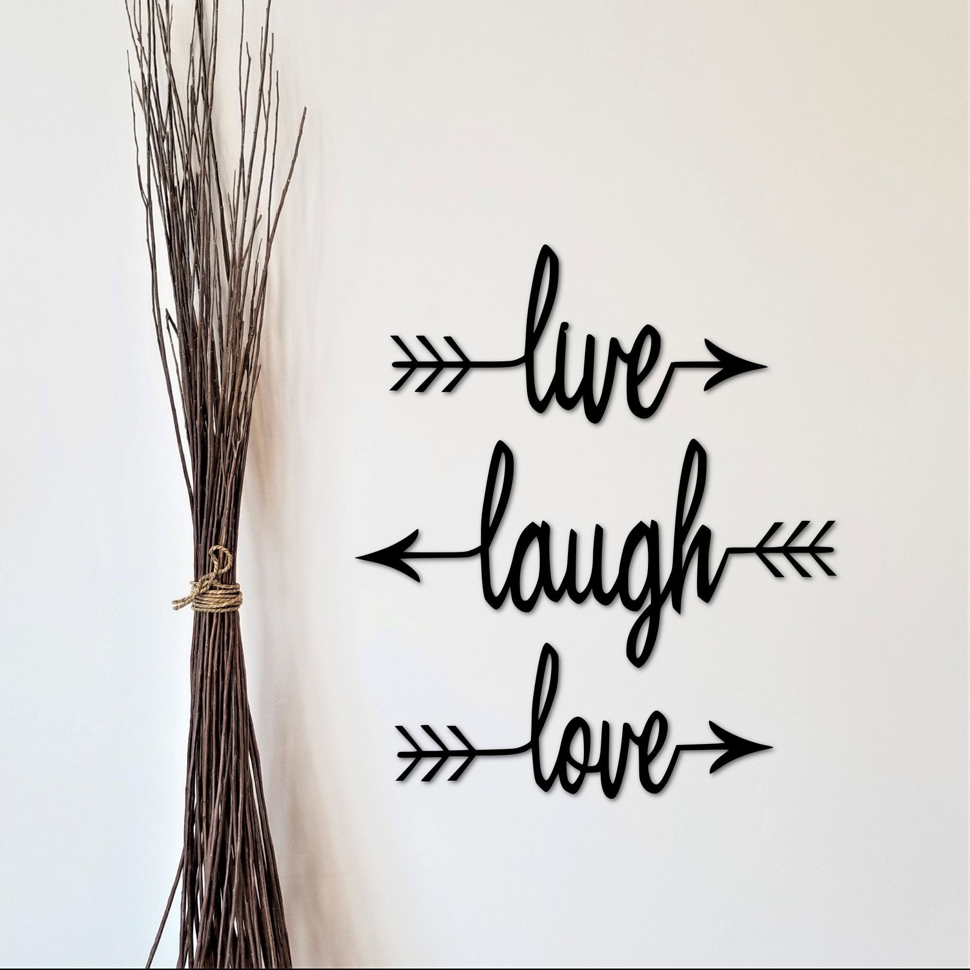 Live, Laugh, Love Arrows, Set Of 3 Split Word Arrows, Metal Arrow Wall ...