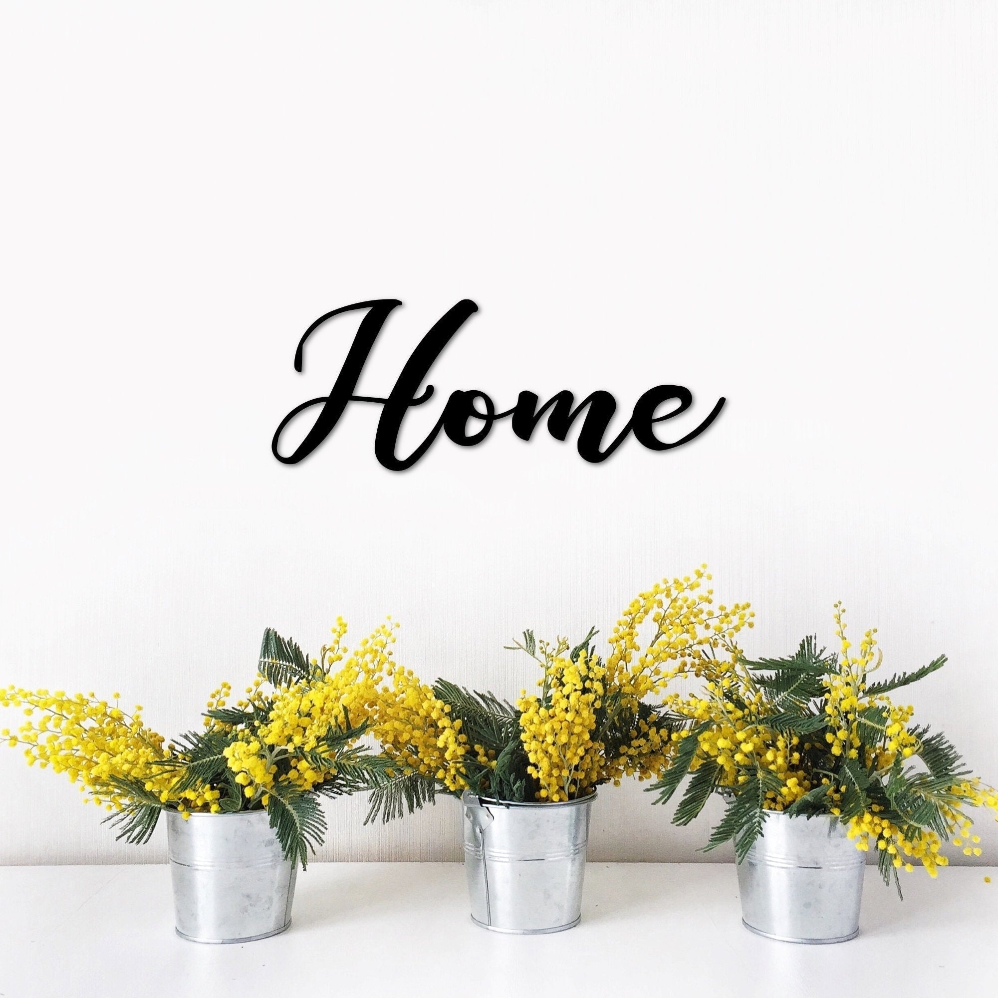 Metal Home Sign, Cursive Home Wall Decor, Script Word For The Wall ...